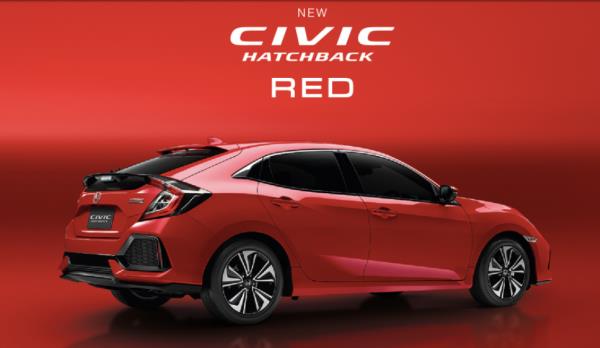 New Civic Hatchback RED 2018 ราคา 1.169 ล้านบาท เตรียมพบในงาน Motor ...